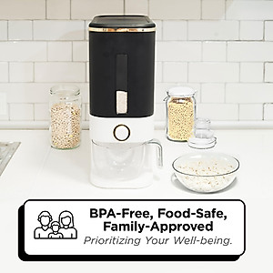 Dizpent 26.4 Lbs Rice Dispenser Countertop With Measuring Cup, Sealed Rice Storage Container, Moisture-proof Rice Container For Fresh Grains In Your Kitchen Pantry Bpa-free Grain Dispenser