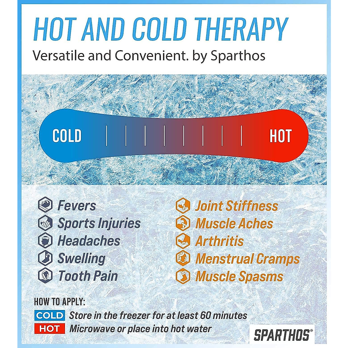 Sparthos Kinesiology Tape [Crimson Red - 16.4ft Uncut Roll] x Ice Packs for Injuries [Size Medium + Cover]