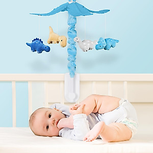 CLYMENE Dinosaur Baby Musical Crib Mobile - Dino Mobile for Crib with 12 Lullabies for Baby Boys and Girls | Dinosaur Nursery Decor