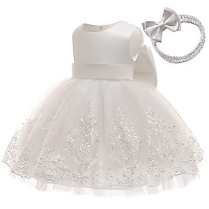 Christening Lace Birthday Christmas Easter Special Occasion Flower Baby Girl Dress Princess Formal Prom Tutu Ball Gown 2T 3T White 100