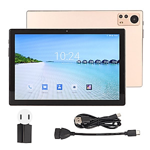 ASHATA 10.1 inch Tablet for Android 8.1, 4G Net Tablet Talkable, 2.4G 5G WiFi, 8 Core CPU, 2GB RAM 32GB ROM, 5MP 13MP Camera, 4000mAh, 4G Calling Tablet, Dual Card Dual Standby (Gold)