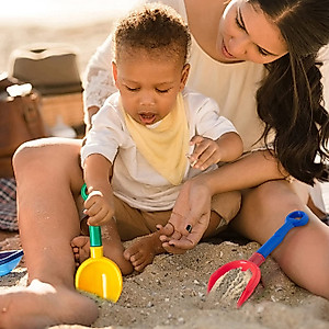 3pcs Beach Shovel for Kids Age 3-10, Large 10 Inch Sand Shovel Heavy Duty Thick Plastic Sand Scoops Great for Beach Toys for Kids, Sand Toys for Toddlers, Outdoor Sandbox Toys
