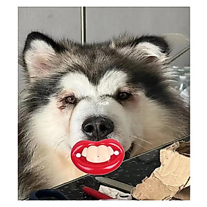 UgKsbdVjk 3pcs Funny Dog ​​pacifier Silicone Buck Teeth Pacifier for Puppy Red Lips Cat Dog Snout Puppy Dental Health Pet Supplies(H-6PCS)