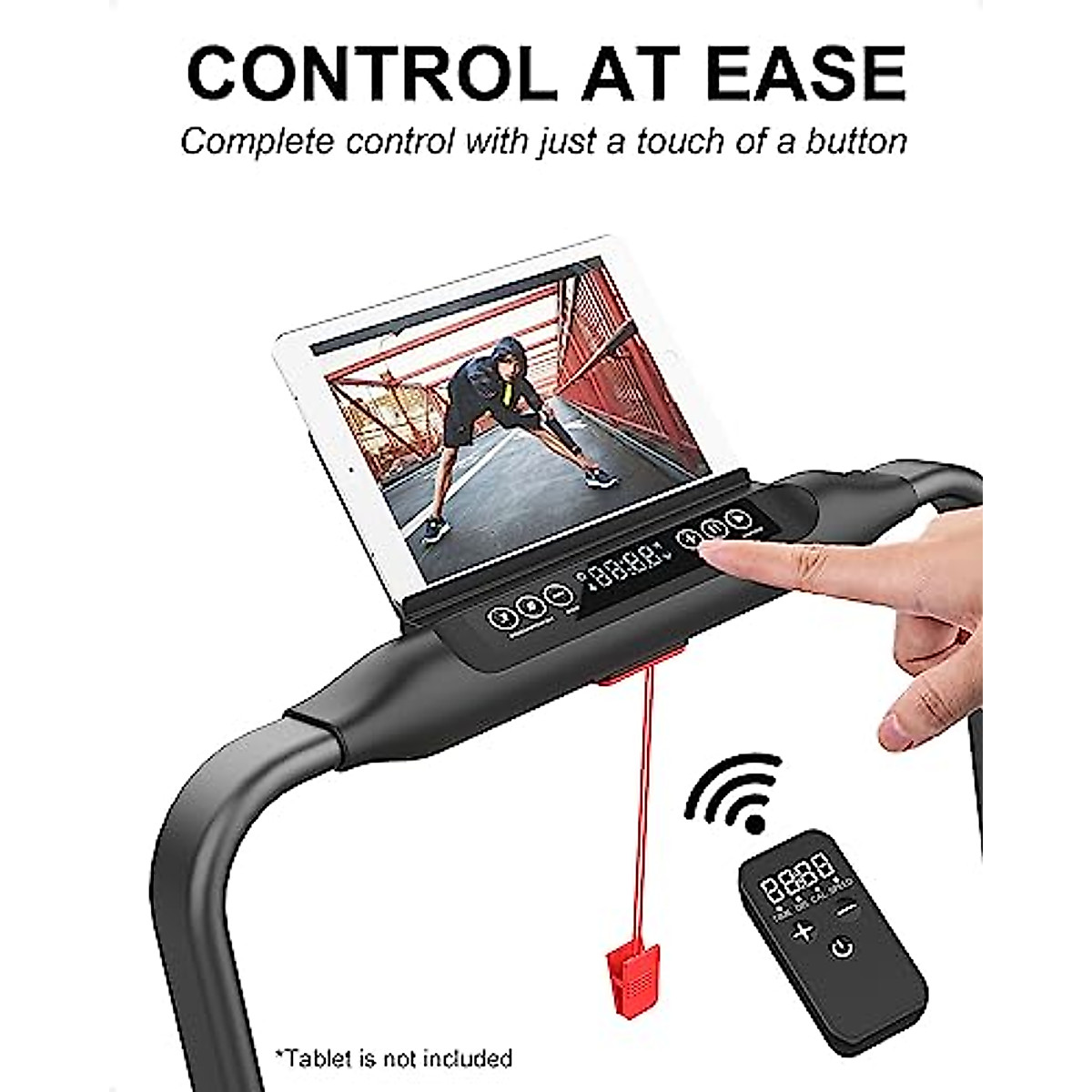 AKSO Foldable Treadmill Walking Pad, 300lb Capacity 2 in 1 Folding Treadmill 7.6mph Under Desk Treadmill with Remote & Smart App, Small Walking Running Jogging for Home Office Portable Treadmill