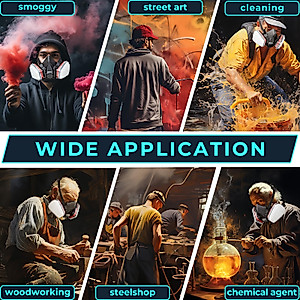 GZYZAMZ Respirator Mask With 6001 Filters Anti-fog Gas Masks Survival Nuclear and Chemical for Painting, Dust, Organic Vapors, Smoke Fumes, Asbestos, Welding, Spraying, Woodworking, Construction