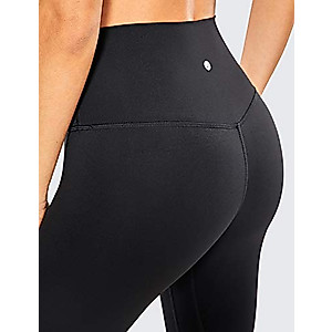 CRZ YOGA Women's Naked Feeling Yoga Pants 25 Inches - 7/8 High Waisted Workout Leggings Black Large