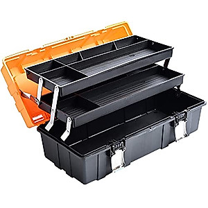 17-Inch Three-Layer Plastic Storage Box Tool Box Sewing Box Organizer, Multipurpose Organizer and Portable Storage Case for Art Craft and Cosmetic (Style B)