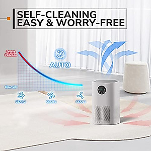 MIUI Air Purifiers - Air Purifyer for Bedroom Home, Hepa Air Filter Cleaner Super Mute Efficient Filtering for Allergies and Pets Smokers Office Desktop (White)