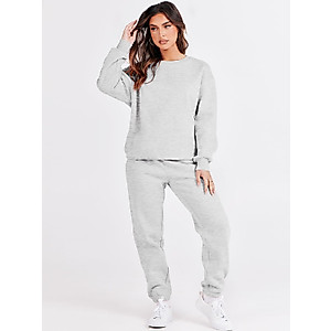 ANRABESS Women's Two Piece Outfits Lounge Set Long Sleeve Crewneck Sweatshirt Jogger Pants Tracksuit Sweatsuit 2024 Fall Sets Small