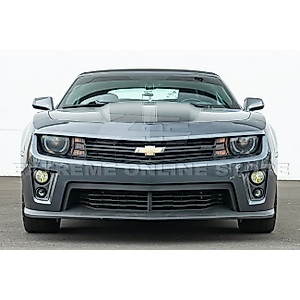 Replacement For 2010-2013 Chevrolet Camaro | ZL1 Style Front Replacement Bumper Cover Upper Lower Grille With Fog Lights