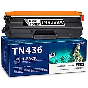 TN-436BK TN436 Toner Cartridge (Black, 1-Pack) Extra High Yield Compatible TN-436BK Toner LVEL Replacement for Brother MFC-L8690CDW MFC-L8900CDW MFC-L9570CDWT MFC-L9570CDW Printer