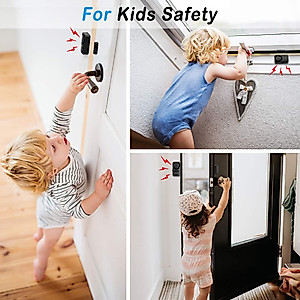 WSDCAM Window and Door Alarms for Home Security, 110dB Magnetic Sensor Alarm, Pool Door Alarm for Kids Safety, 4-in-1 Mode Small Wireless Window Alarms 4 Pack - Black