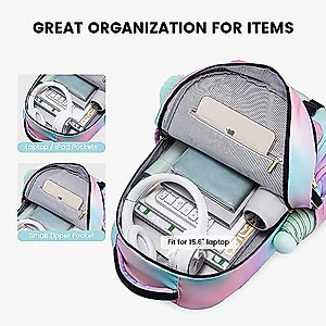 LOVEVOOK Cute Backpack Purse for 14-16 Year Olds, Fit 15.6 Inch Laptop Fashion Backpack for Women, Lightweight Waterproof Casual Backpack for College Essential, Durable Travel Daypack, Tie Dyed