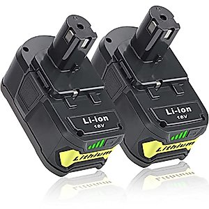 Leisuda 2 Pack 6.5Ah 18V Replacement Battery for Ryobi 18V Lithium Battery, Compatible for Ryobi 18V Battery P197 P102 P108 P190 P103 P104 P105 P107 P109 18V ONE+ Cordless Tool