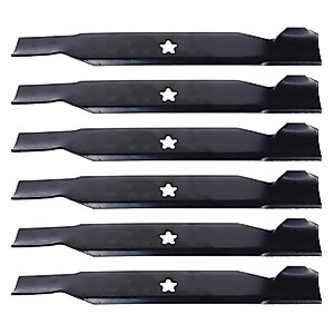 USA Mower Blades (6 AYP842BP High Lift Blade Fits AYP Craftsman 12784 127842 138407 138497 138970 193957 Length 19 5/16in. Width 2 1/4in. Thickness .150in. Center Hole 5 PT ST 38in. Deck
