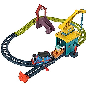 Thomas & Friends Motorized Toy Train Set Fix 'Em Up Friends With Carly The Crane, Sandy The Rail Speeder & Thomas For Ages 3+ Years