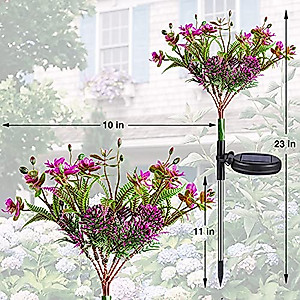 Solar Lights Outdoor Garden Decorative, 2 Pack Solar Powered Phalaenopsis Flowers Lights Design, Upgraded Solar Lights Outdoor Waterproof IP65, Solar Garden Decorations - Gardening Gifts for Women