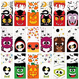 JOYIN 108 Pcs Halloween Cellophane Bags with Twist Tie Candy Treat Bags Sweet Bags Gift Bags Party Favors for Halloween Day Table Decor and Party Favor