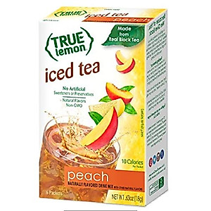 True Citrus Lemon Iced Tea, Peach, 6 Count (Pack of 12)