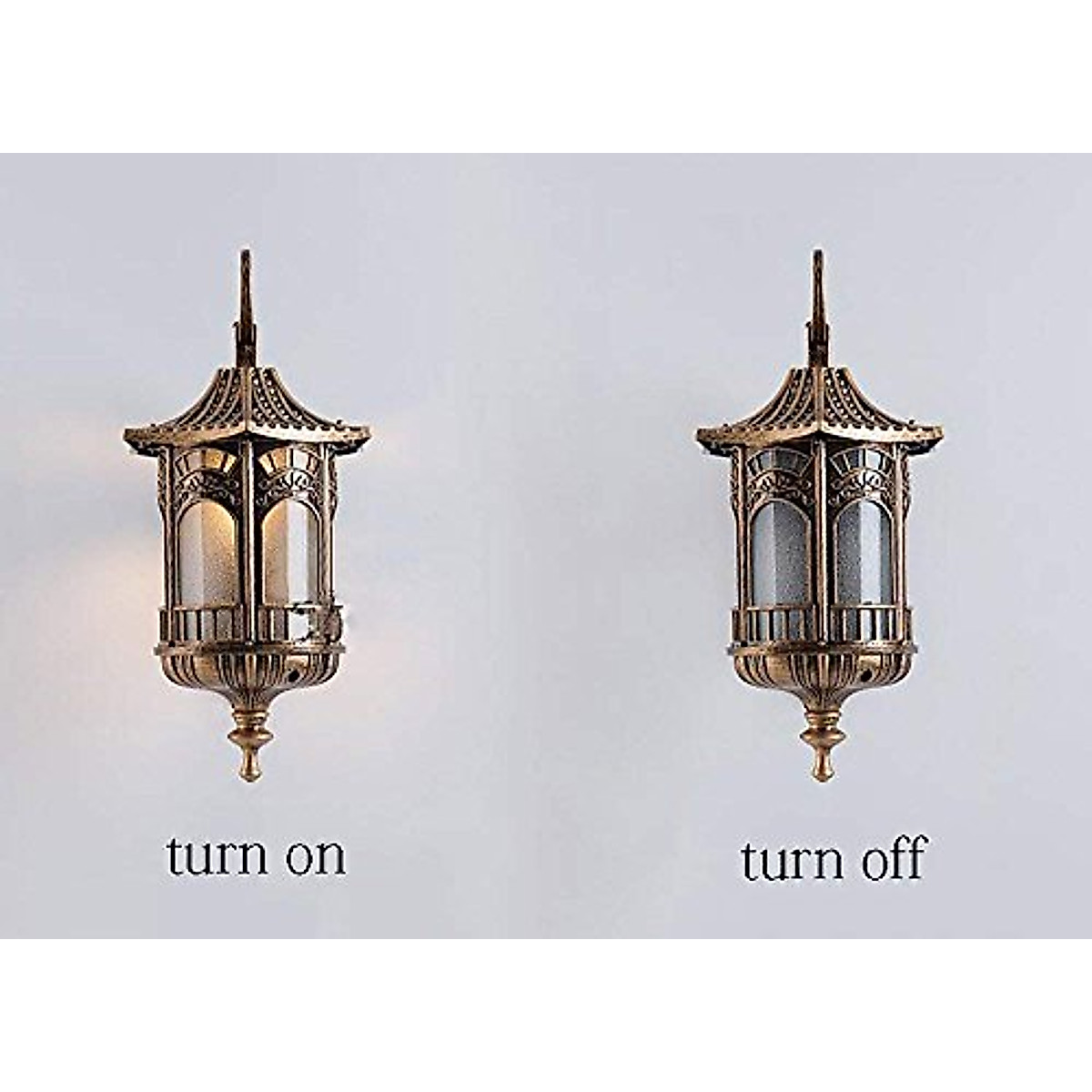 PEHUB Wall Light Outdoor Waterproof Wall Lamp Sconces Outdoor Chinese Style Villa Garden Lights Door Baroque Glass Lights Balcony Exterior Wall Lantern Exterior Light Fixture