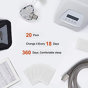 20 Pack CPAP Filters ResMed Premium Disposable Air Filter Universal Replacement Filter Fits ResMed Airsense10 Aircurve10 Airstart 10 ResMed S9 Series CPAP Standard Machines