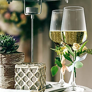 NutriChef 7oz Crystal Wine Glasses - Set of 2 Elegant Tall Red and White Wine Clear Stemmed Glass Drinkware, Seamless Bowl, 100% Lead-Free, Dishwasher Safe - NGLWINR2