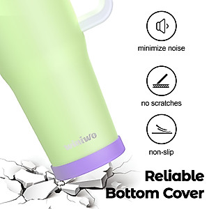 winiwo 40 oz Tumbler with Handle and Straw for Her, Flexible Straw, Insulated Tumbler Cups with Silicone Bottom, Keeps Beverages Cold Up to 24 Hours, Gym/Work/Travel/School/Gift（Bud Green）