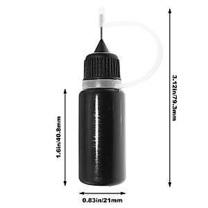 Lind Kitchen 10PCS 10ml Metal Needle Plastic Bottle Precision Tip Applicator Bottles Tip Applicator, Black