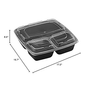T TIYA Dishwasher Safe - Leak-Proof for Restaurants & Meal Prep - 48 oz Bulk 150 Pack with Lids - BPA-Free