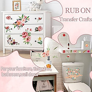 3 Sheets Rub on Transfers for Furniture, Farmhouse Rub on Transfers for Crafts, Furniture Rub on Transfer Stickers for Wood Home Decor Transfers,13.78 * 6.89inches