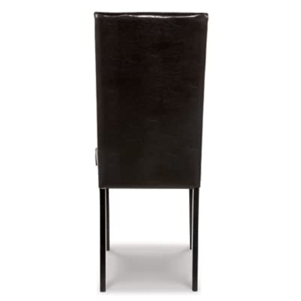 Signature Design by Ashley Kimonte Modern Faux Leather Upholstered Armless Dining Chair, 2 Count, Dark Brown