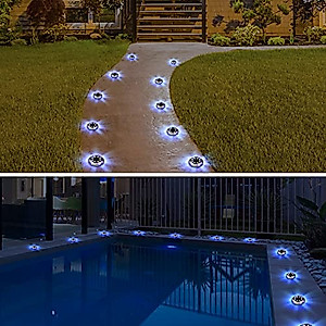 8 Pack Solar Driveway Lights Dock Lights LED Wireless IP67 Waterproof Outdoor Warning Step Lights Marker Lights for Driveway Sidewalk Steps Garden Pathway Yard