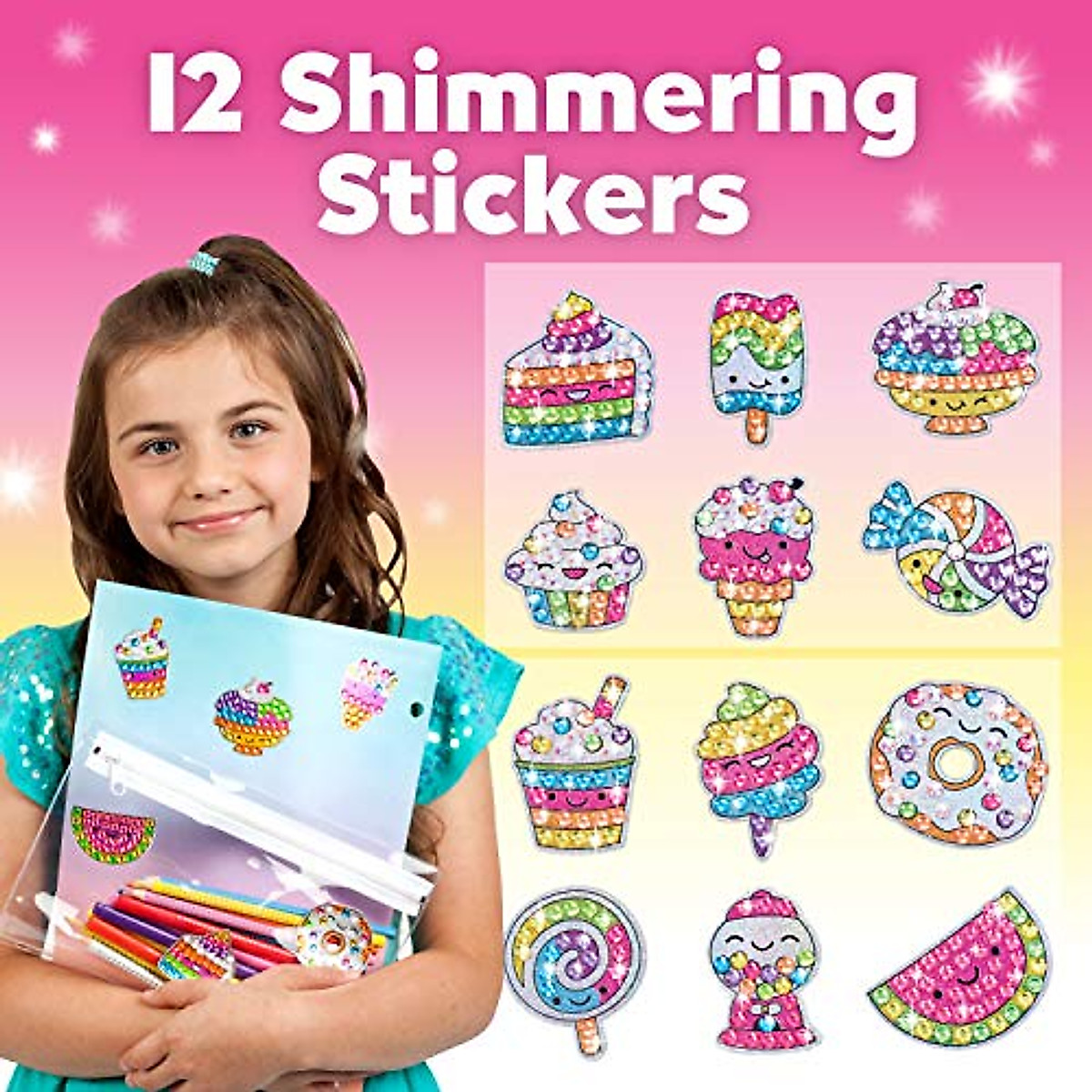 Creativity for Kids Big Gem Diamond Painting Kit: Sweets Stickers and Suncatchers - Diamond Art for Kids, DIY Stickers and Suncatcher Kit for Girls Ages 6-8+