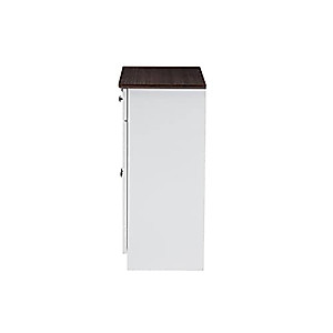 Baxton Studio DR 883400-White/Wenge Cabinet, White/Dark Brown