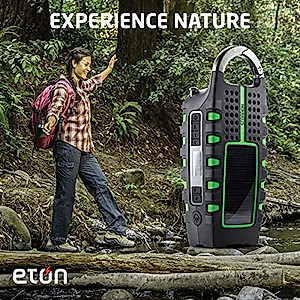 Eton - Scorpion II Rugged Multipowered Portable Emergency Weather Radio & Flashlight Green, Hand Crank, LED Flashlight, Smartphone Charger, Solar Power, 800 MAH Battery, Commitment to Preparedness