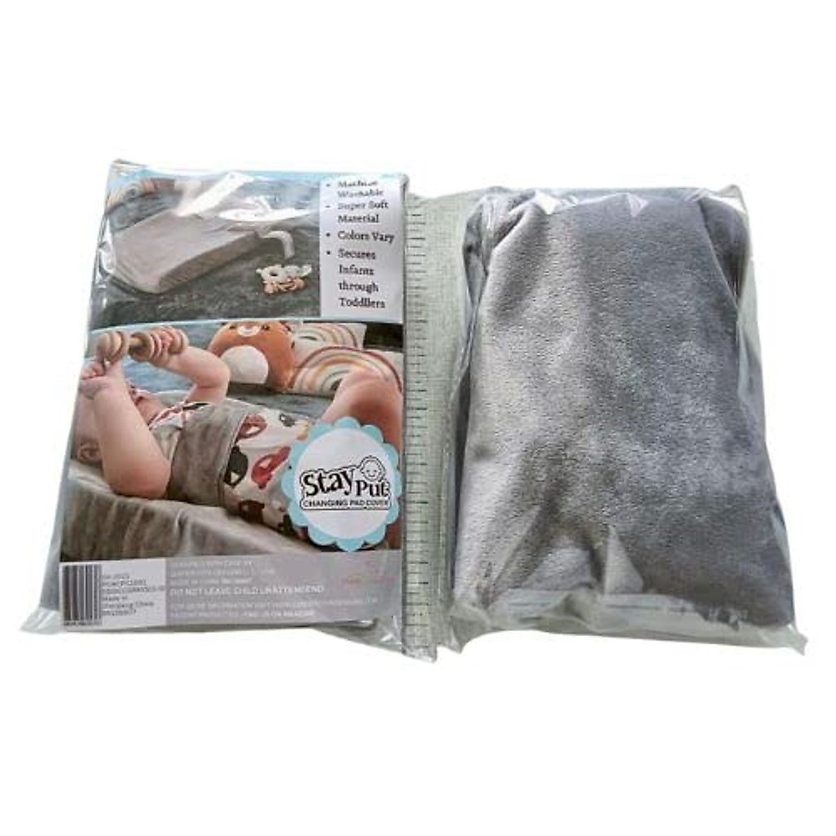 Stay Put Changing Pad Cover Protector Ultra Soft Minky Plush Changing Table Covers Breathable Changing Table Sheets Wipeable Changing Pad Covers (Gray) Mom's Choice Award Winner