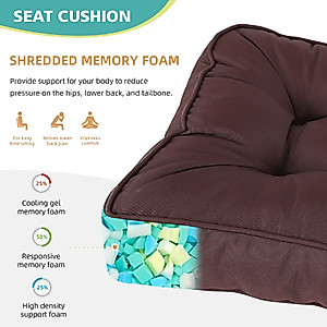 RACE LEAF Rocking Chair Cushion High Back, Non-Slip Patio Chair Cushions Set of Seat & Back Cushion with Ties for Indoor/Outdoor Rocker, Rocking Chair Pads with Memory Foam, Brown