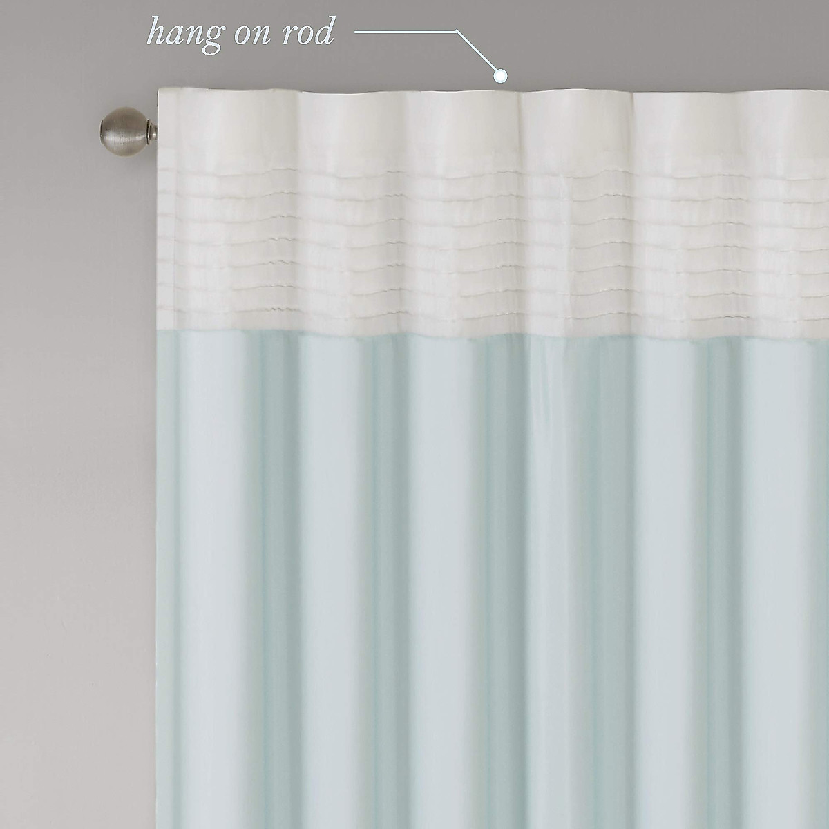 Madison Park Amherst Single Panel Faux Silk Rod Pocket Curtain With Privacy Lining for Living Room, Window Drape for Bedroom and Dorm, 50x84, Green