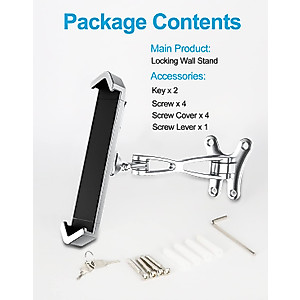 woleyi Anti-Theft Tablet Wall Holder Stand for 9"-14" Tablet, Security Heavy Duty Articulating in-Wall Tablets Mount with Lock and Key, Compatible with iPad Pro 13/Air, Surface Pro/Go, Galaxy Tabs