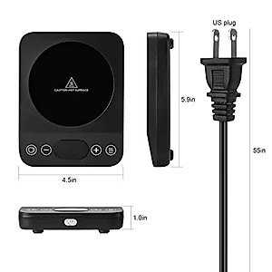 Feify Coffee Mug Warmer，Electric Coffee Warmer for Desk Home Office, Auto On/Off Gravity-Induction Smart Cup Warmer with 9 Temperature Setting，1-9 Timer Beverage Warmer Plate for Candle Milk Tea Black