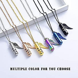 shajwo Cremation Jewelry Paw Print Urn Necklaces for Human Pet Ashes Cylinder Urn Pendant Keepsake Memorial Ash Locket Holder Necklace for Men Women,Rainbow