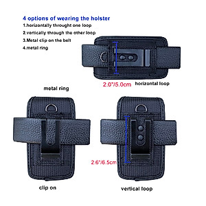 Flip Phone Holster with Belt Loop and Clip, Maezar Nylon Pouch Case Holder for Nokia 2660 2760, Alcatel Go Flip 4, Myflip, Cingular Flip 4, LG TCL Flip Pro Classic, Plum Flipper 4G