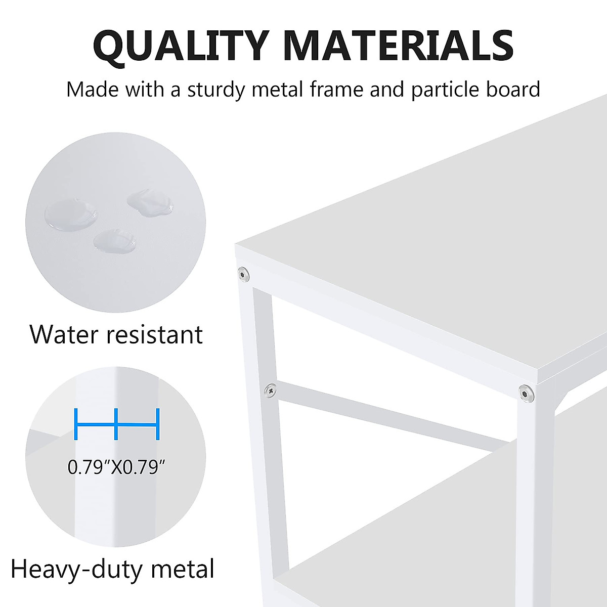 Tribesigns 70.9 Inch Extra Long Console Table, Modern Sofa Table Behind Couch Table with Storage Shelves, 3-Tier Industrial Hallway Entryway Table for Living Room, 3 Shelf Bookshelf(White)