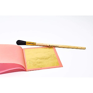 Slofoodgroup Gilding Brush, Gold Duster Brush Round Oval (Size 2)