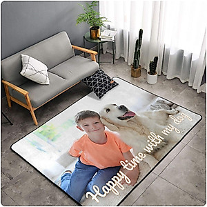 Custom Rug Personalized Area Carpet with Your Logo Image Text Photo, Anti Slip Washable Door Mat Decorative for Bedroom Living Room Office Garden Balcony etc 36 x 24 in