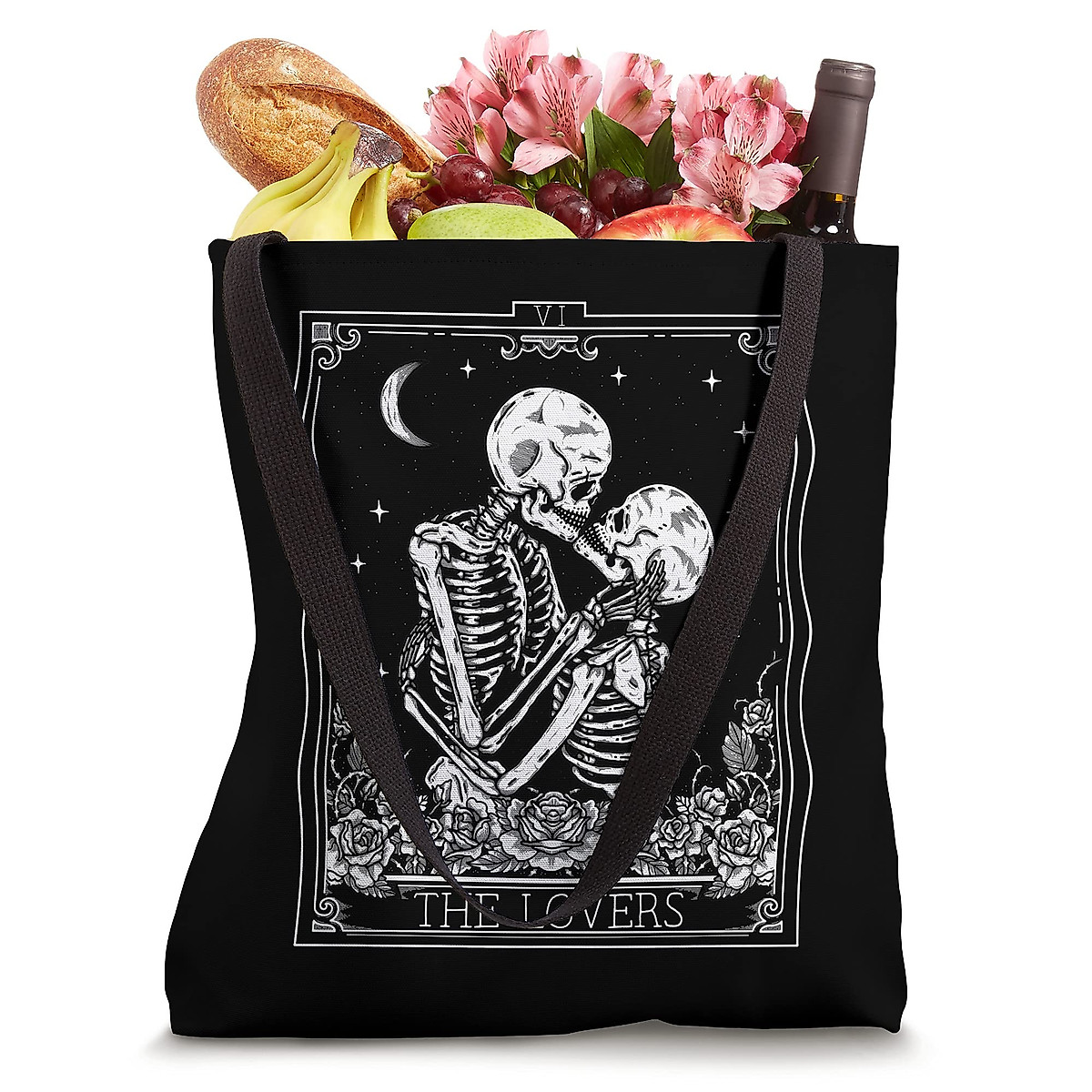 The Lovers Vintage Tarot Card Astrology Goth Halloween Women Tote Bag