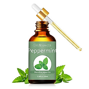 Sedbuwza Peppermint Essential Oil, Peppermint Oil 100% Pure Natural Peppermint Fragrance Oil for Massage Diffuser Humidifier Candle Soap Aromatherapy Making - 3.38 OZ/100ML