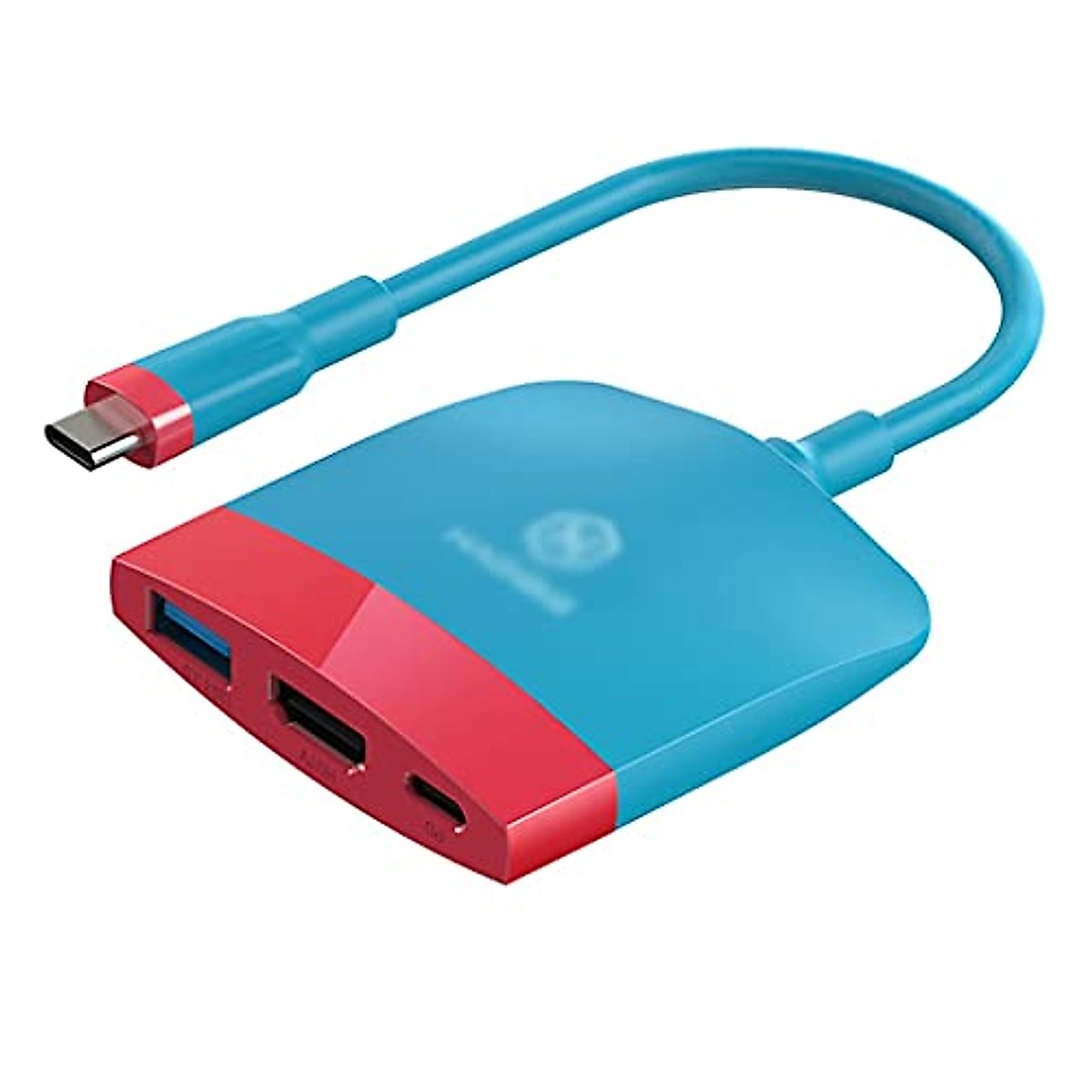 GPPZM Multi-Function Portable Docking Station USB C to 4K HDMI-Compatible USB 3.0 PD for MacBook Pro (Color : Red Blue)
