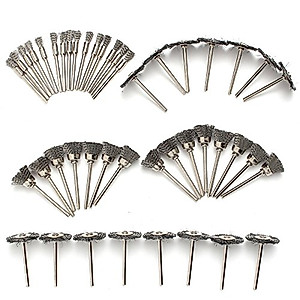 Rocaris 45PC Wire Brushes Set Steel Wheel Brushes Accessories for Rotary Tools