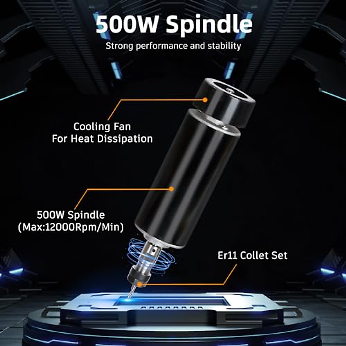 Lunyee 3018 Pro Ultra CNC Machine 500W All-Metal CNC Router Machine, Upgraded 3 Axis Engraver Machine Limit Switches & Emergency-Stop with GRBL Offline Control for Metal, Wood, Acrylic, PCB MDF